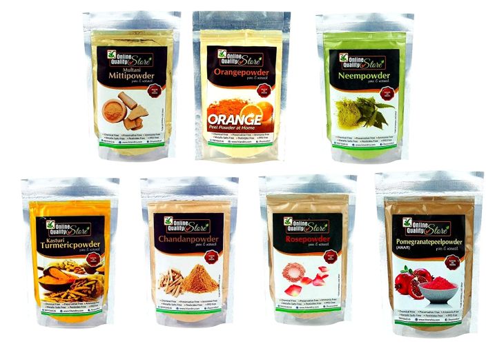 Multani Mitti 150g Chandan Powder 50g Orange Peel Powder 50g Neem ...