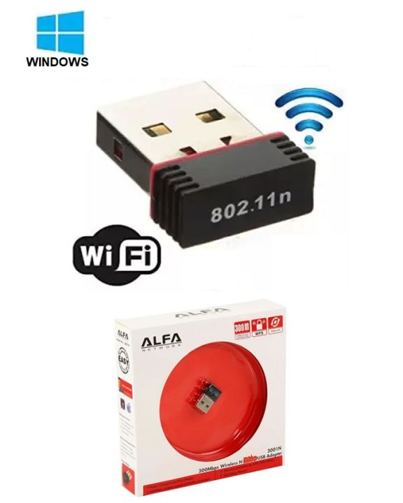 Alfa Wifi Wireless USB Adapter Mini 300 Mbps | Daraz.pk