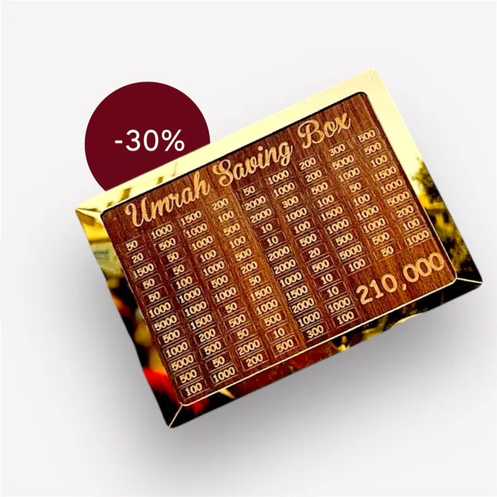 Umrah Saving Box - Wooden Islamic Money Saving Box - 280 Days Hajj ...