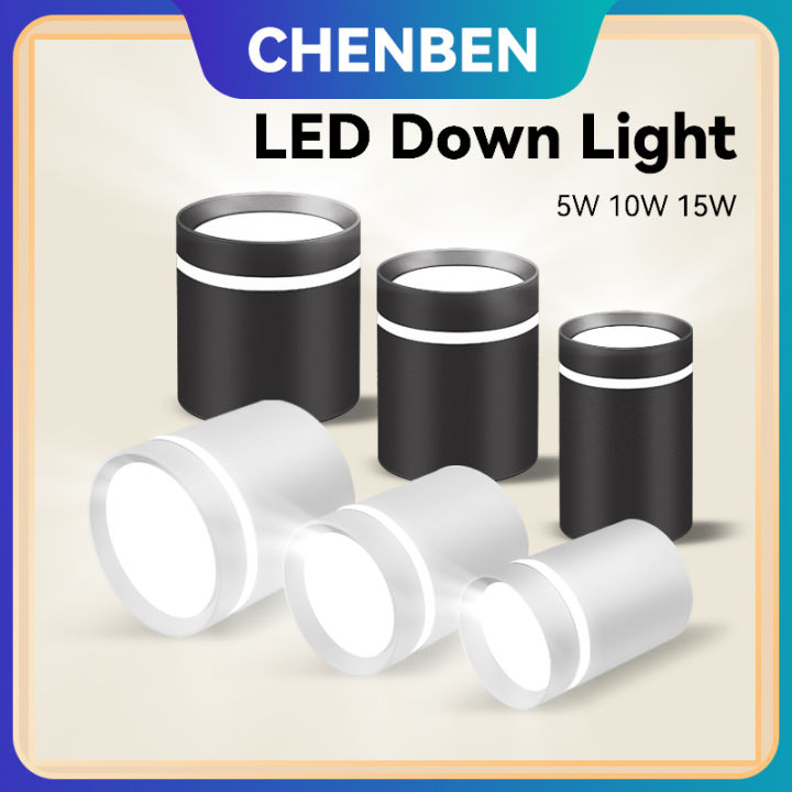 Surface Mounted Modern Led Downlight Black White 5W 10W 15W COB Round ...