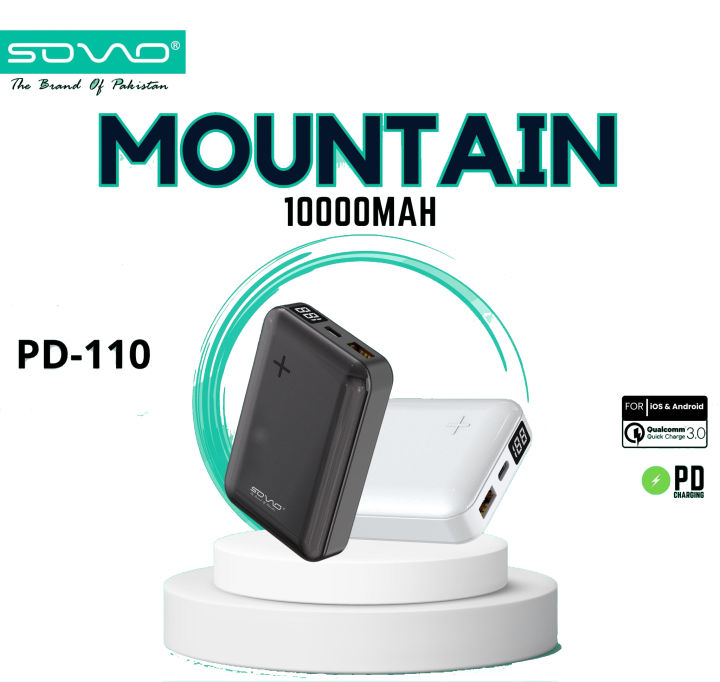 SOVO PD-110 10000mAh 22.5W PD Fast Charging Portable Charger Power Bank ...