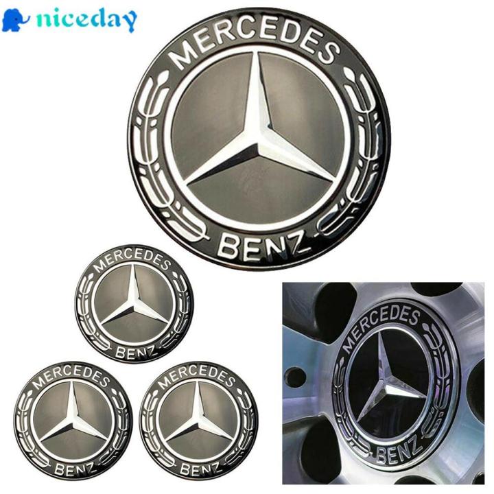 Wheel Hub Cap 4pcs 75mm Accessory Caps Centre Emblem For Mercedes Benz ...