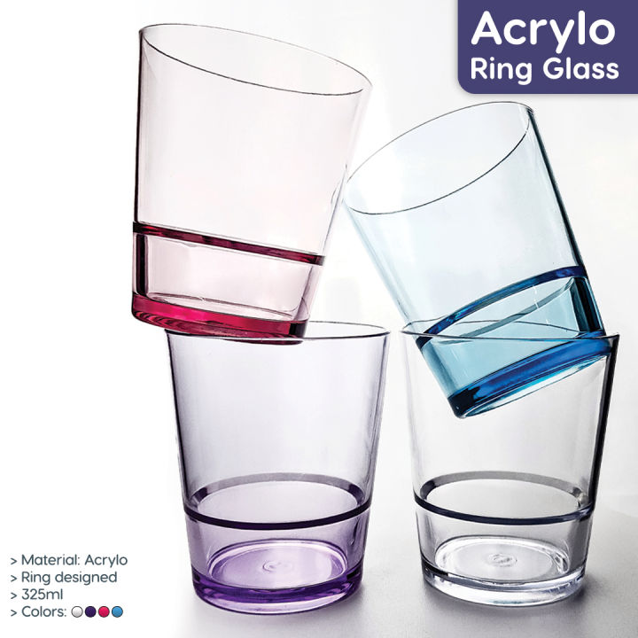 KJ | Original ring designed acrylo tummbler drinking glass, high ...