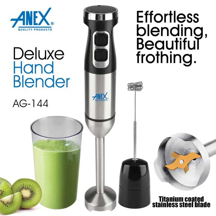 Anex AG-144 Deluxe Hand Blender – Powerful 500W Motor, Stainless Steel ...