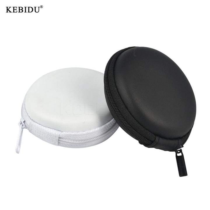 Kebidu Portable Earphone Case Mini Zippered Round Storage Hard Bag ...