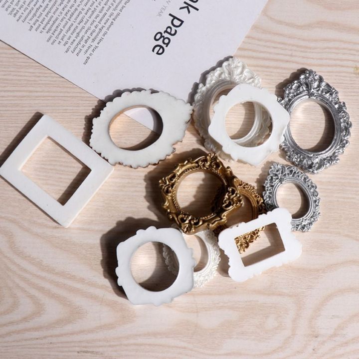 Multi-purpose DIY Resin Photo Frame Miniature 3D Mini Mirror Props ...