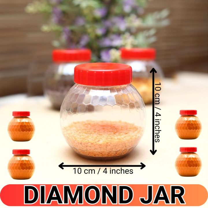 Kitchen Canisters & Jars PACK OF 6 PCS Kitchen STORAGE JAR SET Diamond ...