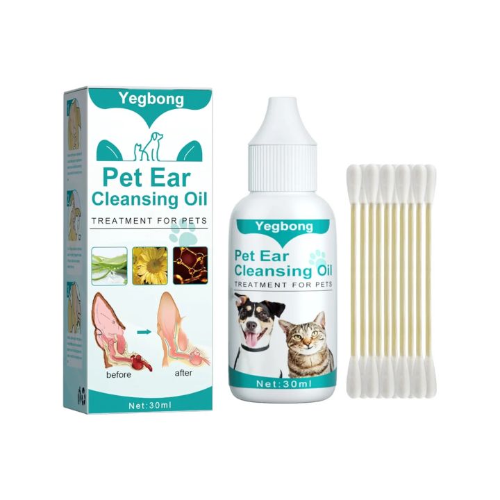 JIUshop Pet Ear Cleaner Puppy Ears Mite Removal Dog Cat Clean Earwax ...