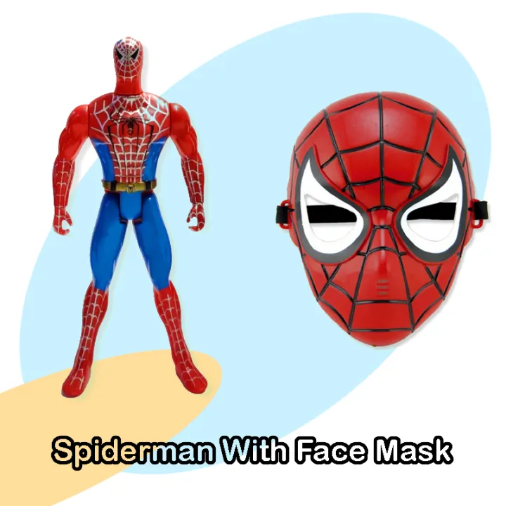 2 Pcs Deal Face Mask With Spiderman 6 inch Size Action Figures ...