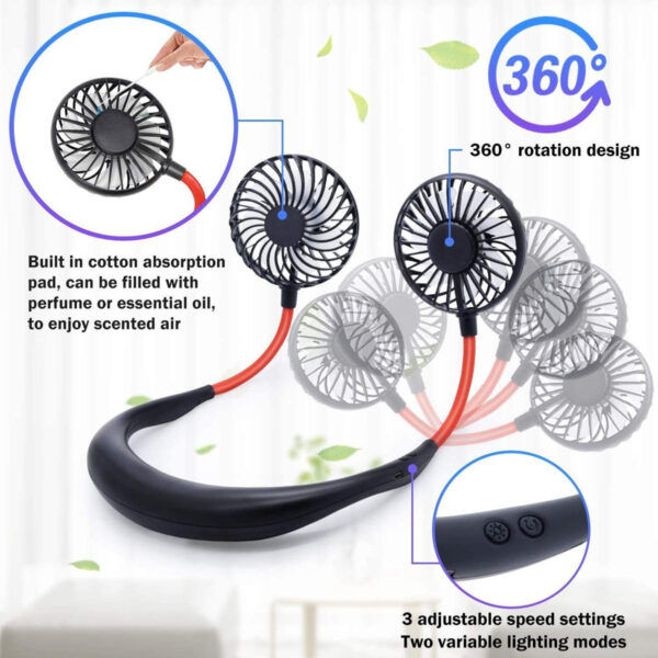 Hanging Neck Fan for Kitchen | Folding Handheld Fan Wearable Portable ...