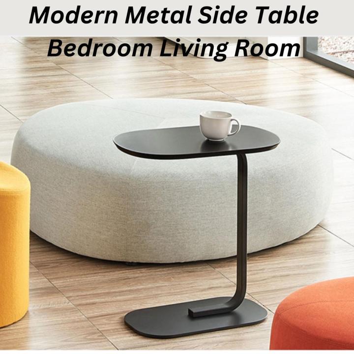 Modern Metal Side Table Bedroom Living Room Black Low Nordic Design ...