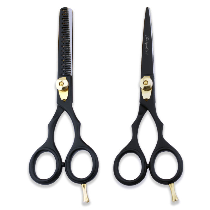 BrushnBlade Professional 5.5-Inch Black Hairdressing Scissors Set ...