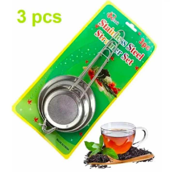 Pack of 3 Stainless Steel Tea Strainer - Infusers - Small Green Tea ...