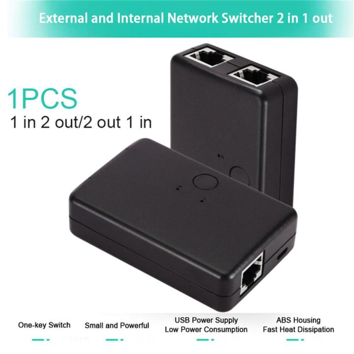 Plug-free Rj45 Network Switcher 2 In 1 Out Internal External Network ...