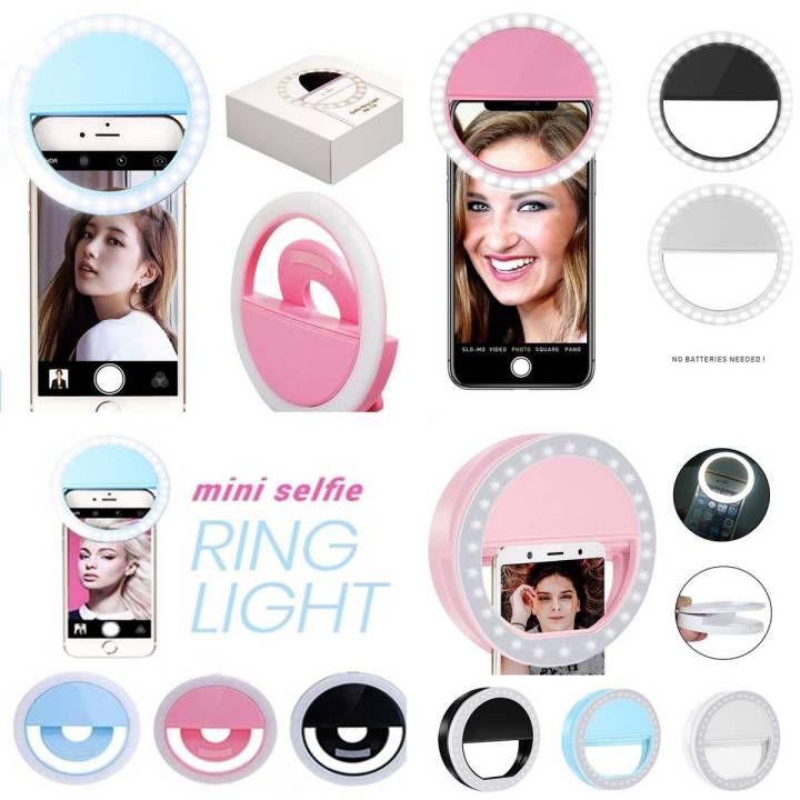 Selfie Mini Ring Light Flash Rechargeable Camera photo Video Portable ...