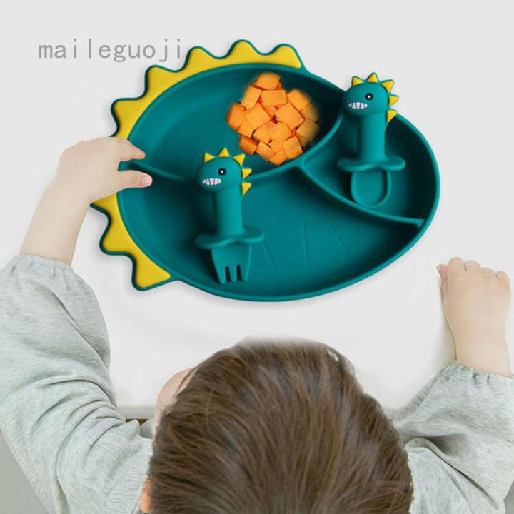 【ETOP】 Children's Silicone Dinner Plate Dinosaur Cartoon Complementary ...