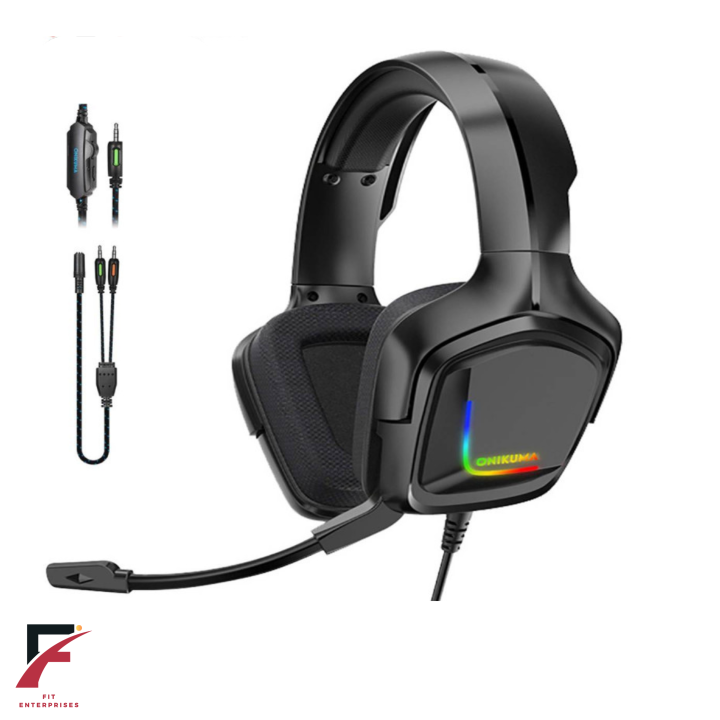 ONIKUMA K20 RGB Gaming Headset Surround Sound With Noise Cancelling Mic ...