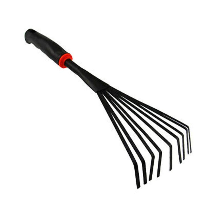 Gardening Tools 16* inch 9 Root Steel Hand Fan Leaf Rake with Ergonomic ...