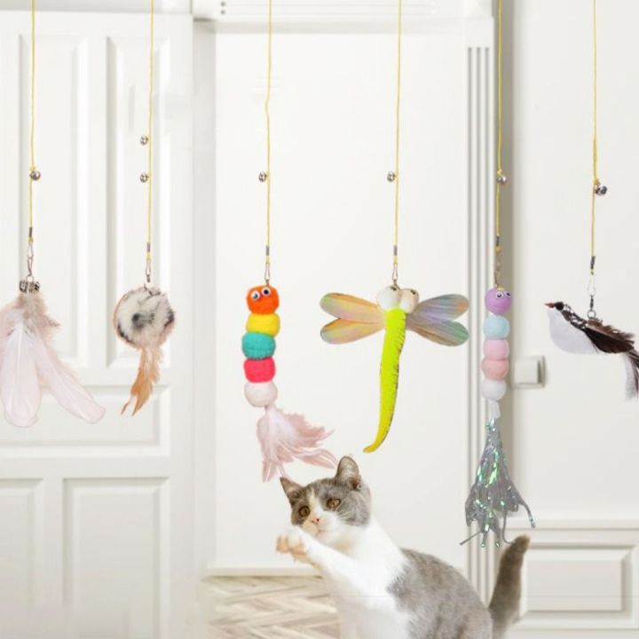 Telescopic Elastic Simulation Cat Accessories Cute Cat Swing ...