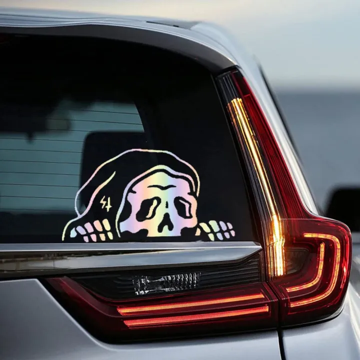 Vinyl Decals Halloween Peep Skeleton Car Sticker PVC Peep Skeleton ...