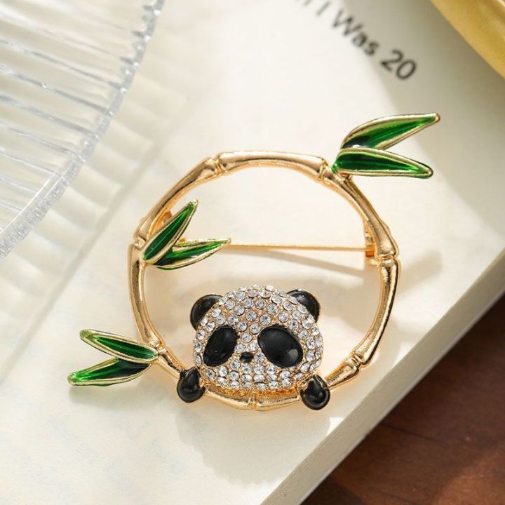 【Fei Leah Store】New Style Cute Panda Brooch Rising Bamboo Panda Brooch ...