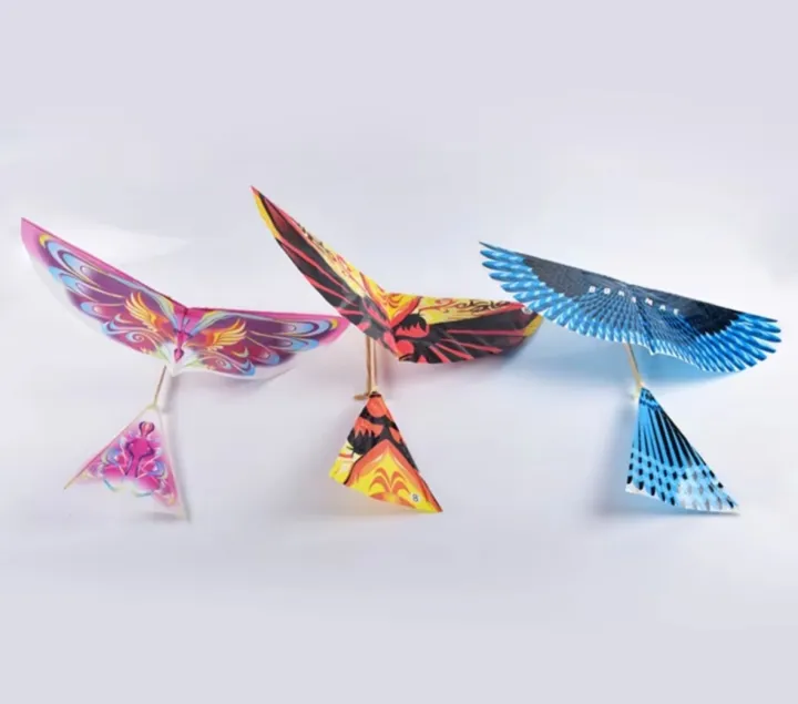 Flying Bird Toy – Rubber Band Powered Flapping Wing Bird | Adjustable ...
