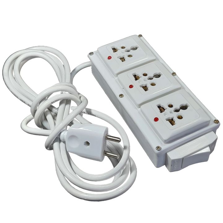 Extension Board with 3 Universal 3 pin Sockets | Daraz.pk