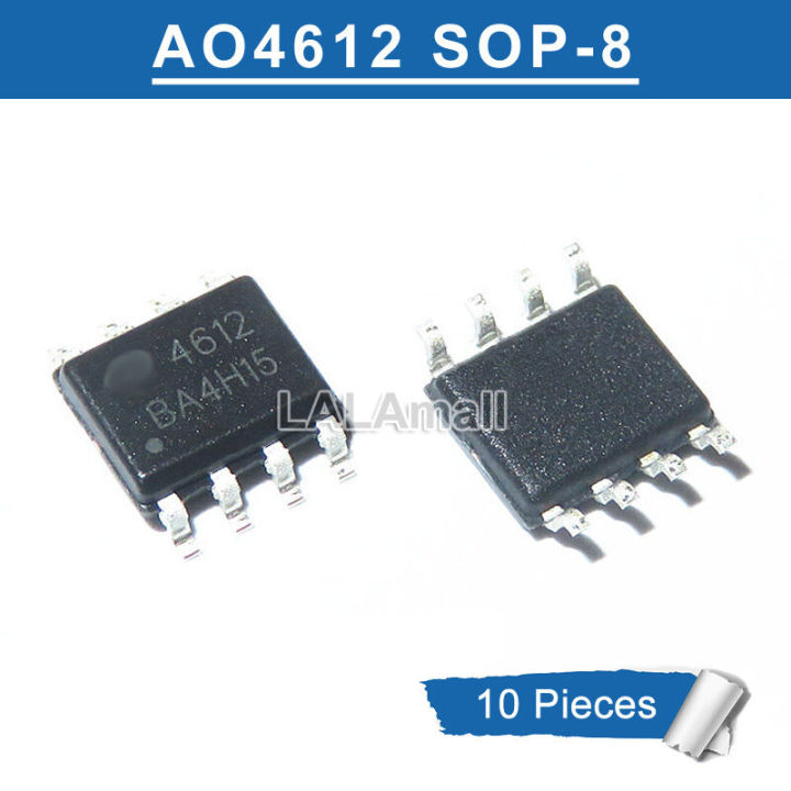 10pcs AO4612 SOP8 4612 SOP-8 SMD -60V/-3.2A N+P channel MOSFET new original IC | Daraz.pk