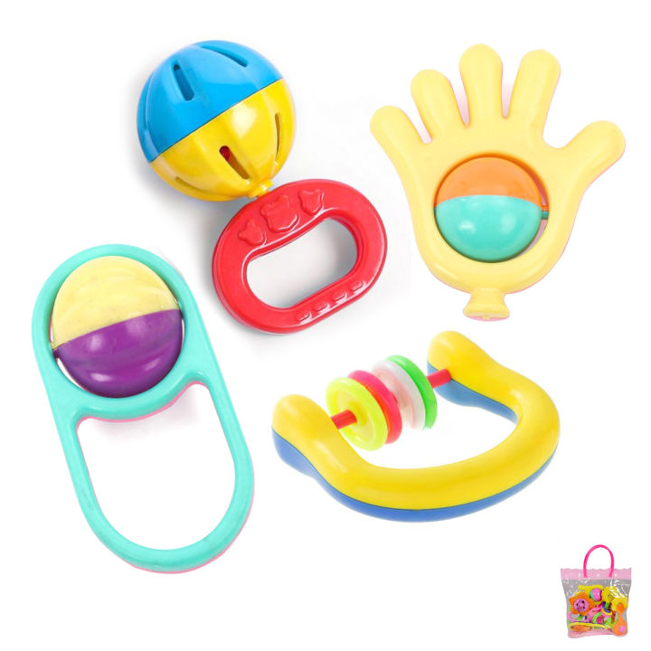 4 Pcs - Baby Rattle Toy - Baby Hand Holding Rattles Toys - Babies ...