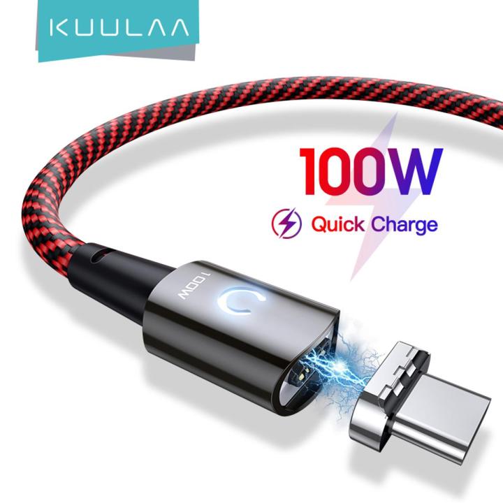 KUULAA Magnetic Cable 100W USB Type C Cable for MacBook Samsung S21 ...