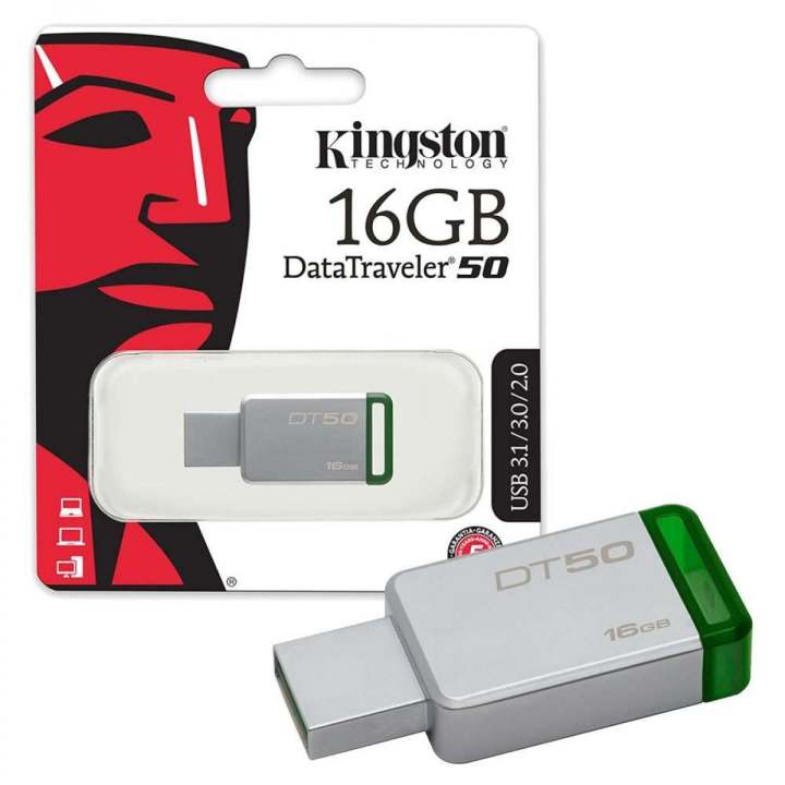 Kingston USB 16 GB Data Traveler DT50 High Speed 3.1 Flash Memory Stick ...