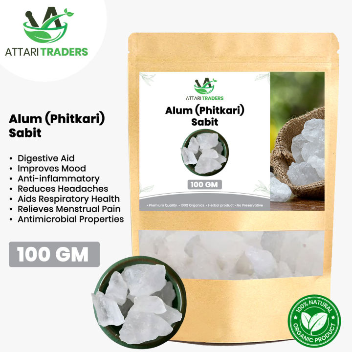 White Alum | Safaid Phitkari sabit 100g | Daraz.pk