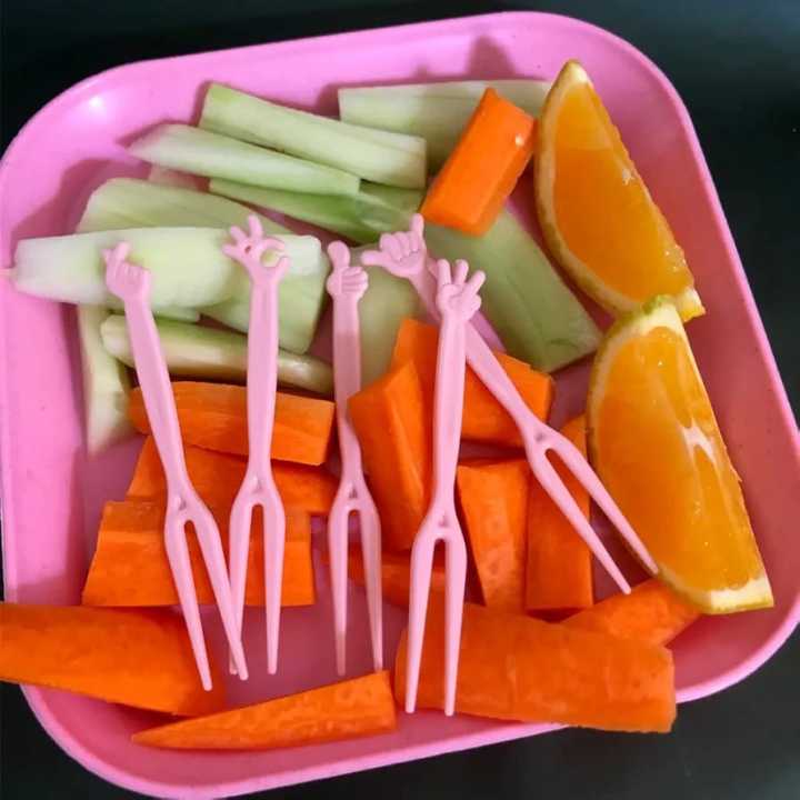 50pcs Mini Plastic Fruit Forks for Bento Box, Reusable Food Picks with ...