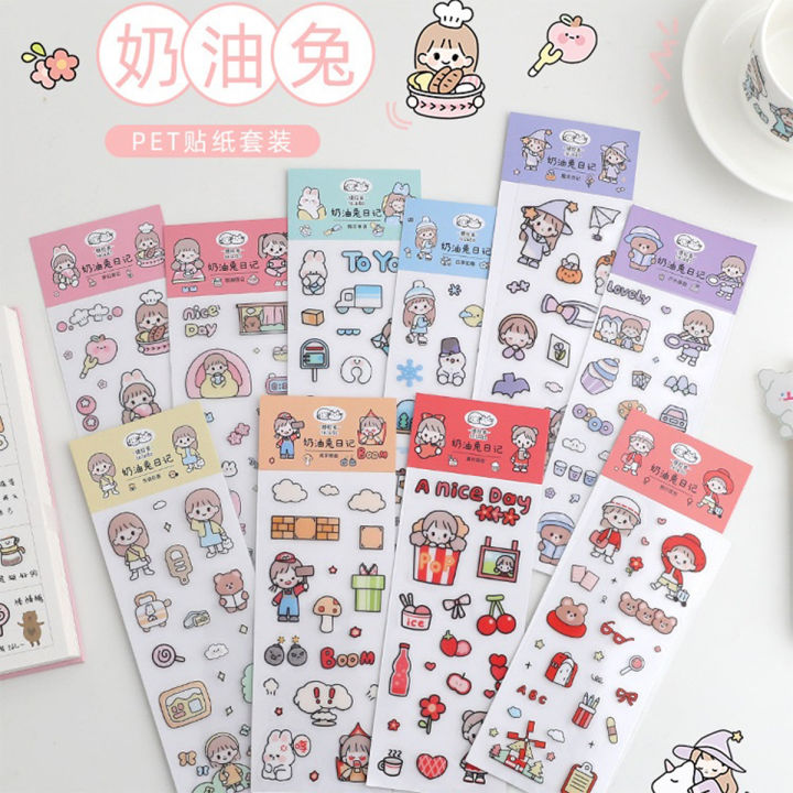 Cute Rabbit Stickers Cartoon Waterproof Stickers PET Mobile Phone ...