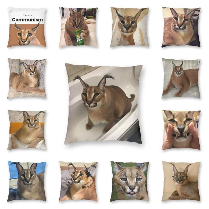 Caracal Cat Big Floppa Funny Meme Cushion Covers Sofa Decoration Animal ...
