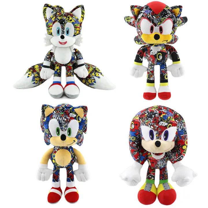 Cross-border new printed supersonic mouse plush doll graffiti Sonic ...