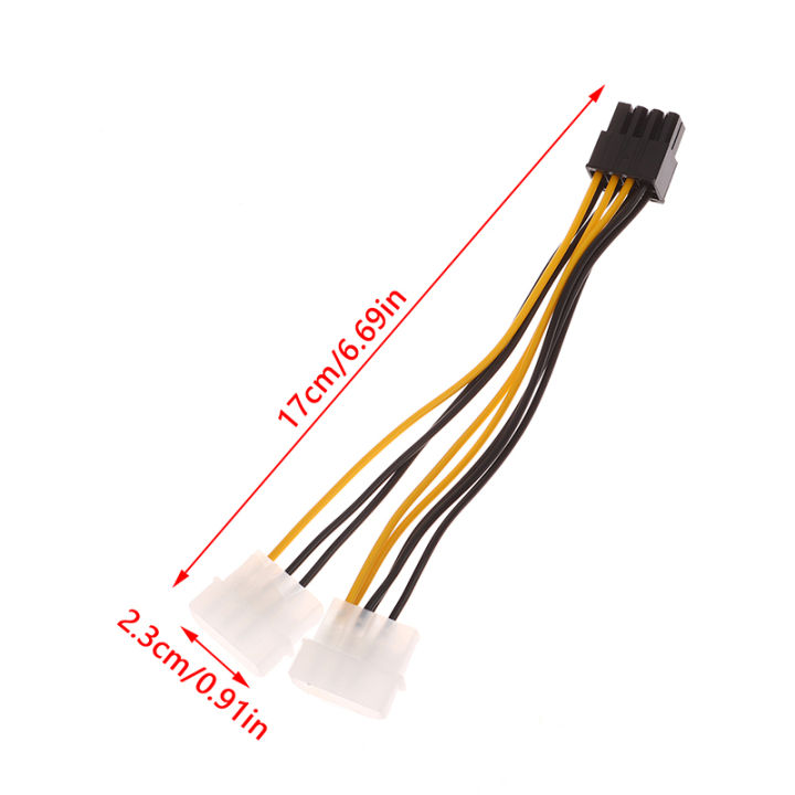 【Must-have】 1Pc 17cm Dual 4Pin To 8Pin Video Card Power Cord Y Shape 8 ...