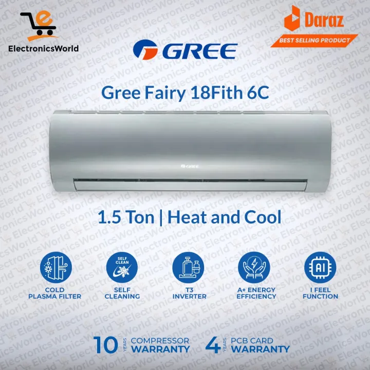 GREE Split AC | 1.5 TON | Inverter Fairy Series - Model 18FITH6C/6S ...