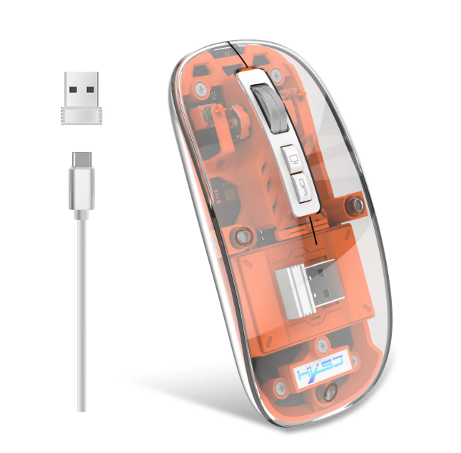 3 Modes Wireless Transparent Mouse for Laptop, Gaming mouse, Bluetooth ...