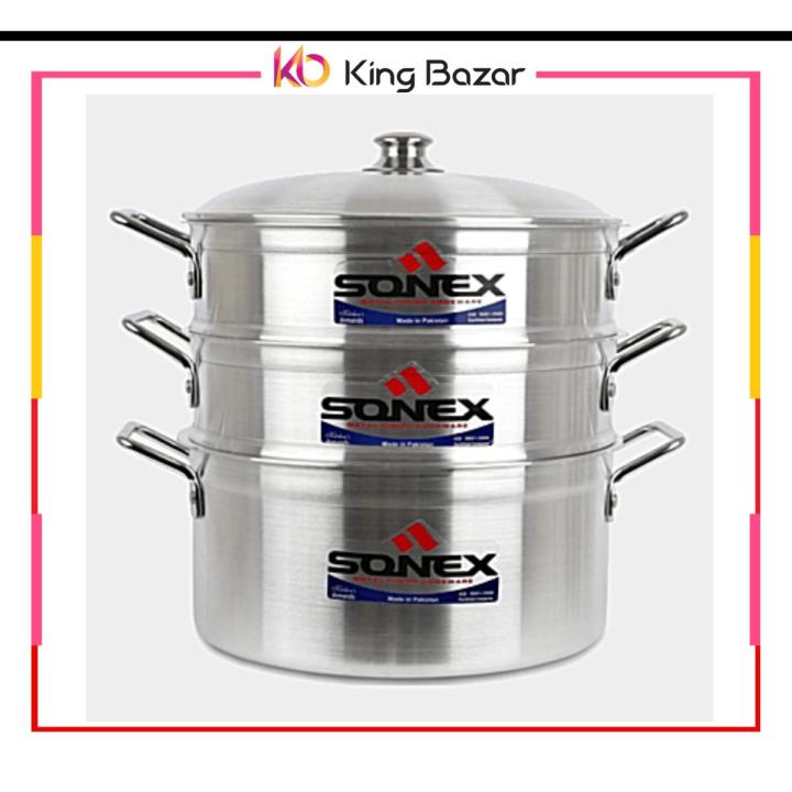 Sonex Galaxy 3-Layer Aluminum Steamer Set – High-Quality Cooking Tool ...