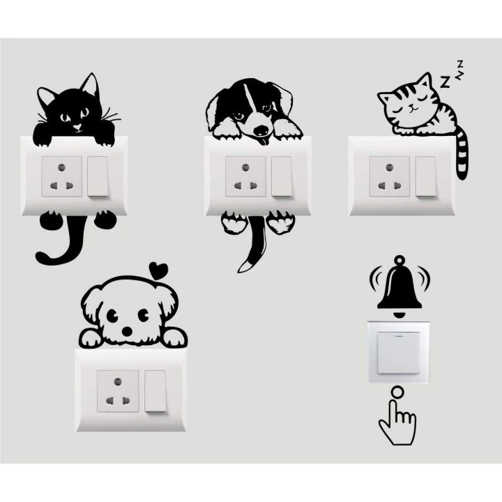 DecalsDesign Pack of 5 cartoons switchboard wall stickers | Daraz.pk