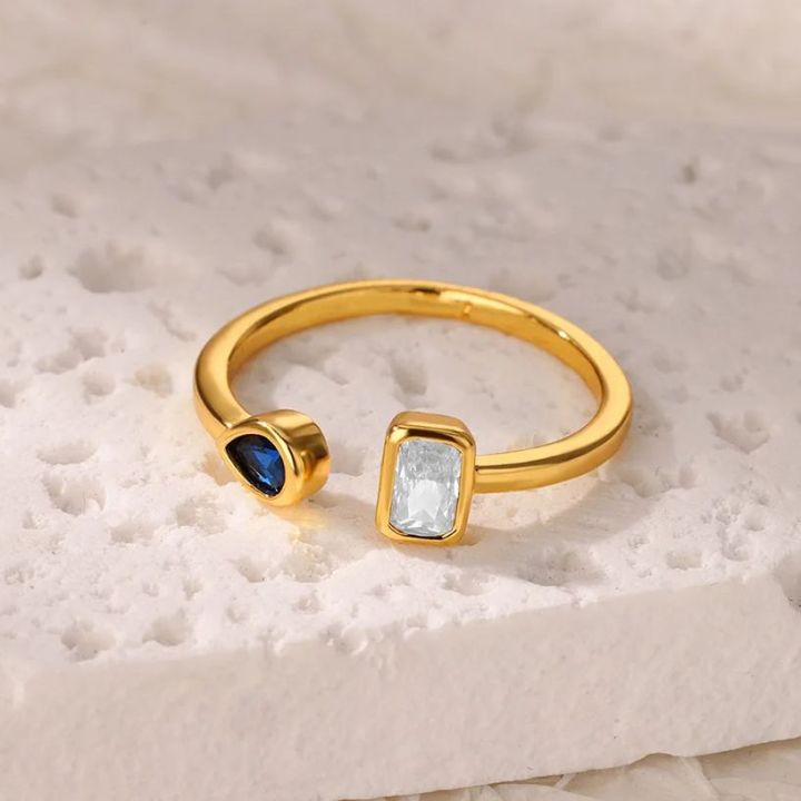 【Prices are low- Now don't beslow】Zircon quare Drop For tale teel Gold ...