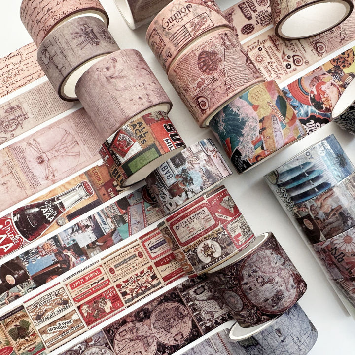 RHS Online 4 Rolls Vintage Series Washi Masking Tapes Decorative Sticky ...