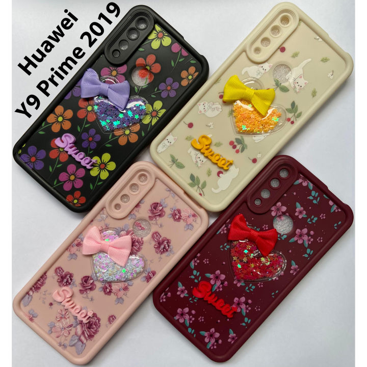 Huawei Y9 Prime 2019 – Sweet Glitter Heart Matte Silicone Back Cover ...