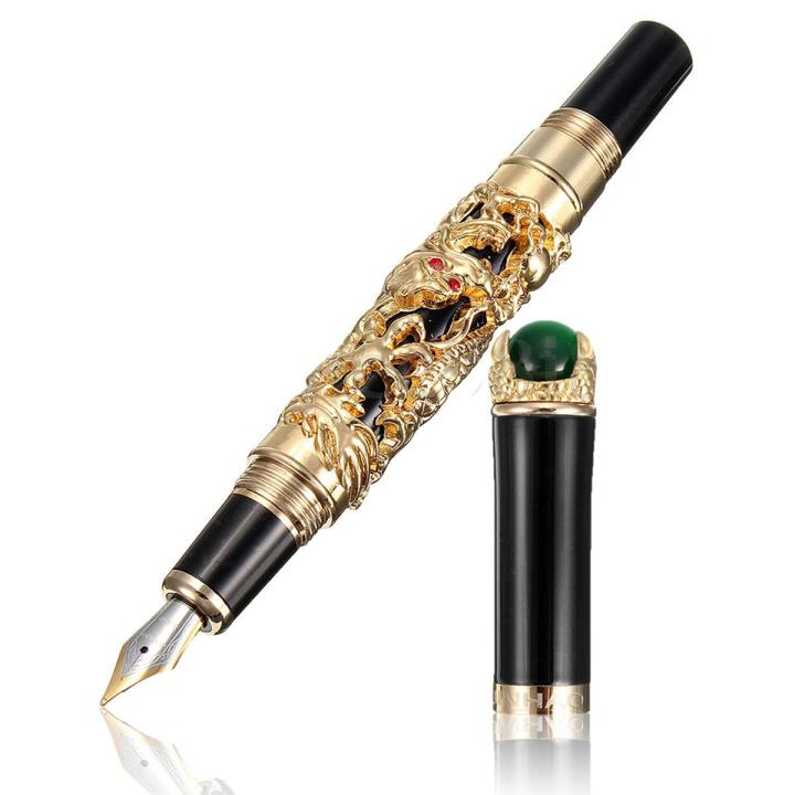JINHAO Luxury 18KGP 0.5mm Gold Dragon Dragon Fountain Pen Fountain Pen ...