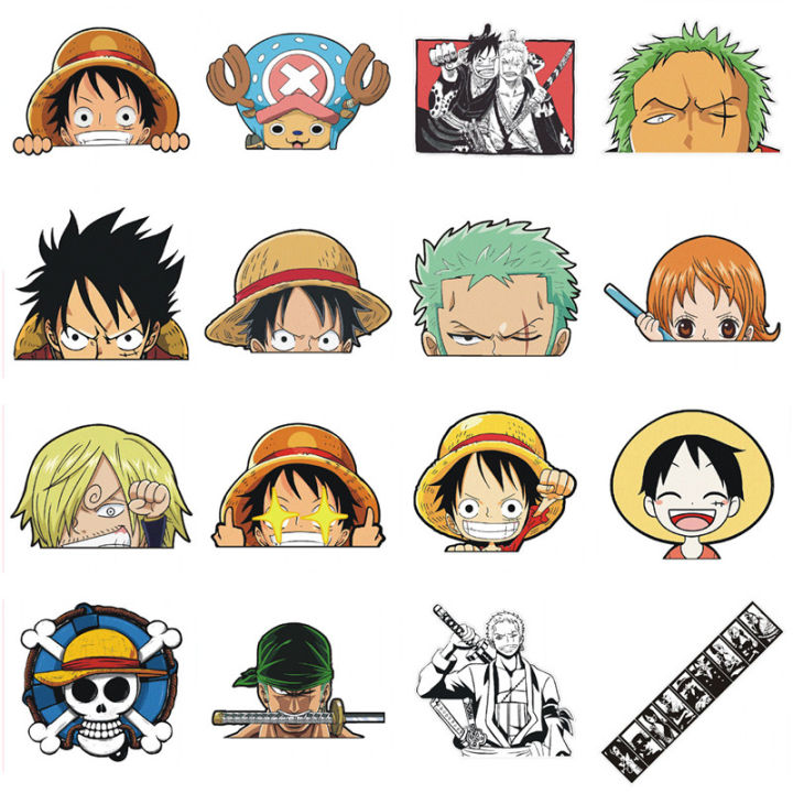 One Piece Anime Reflective Car Roronoa Zoro Monkey D. Luffy Car Window ...