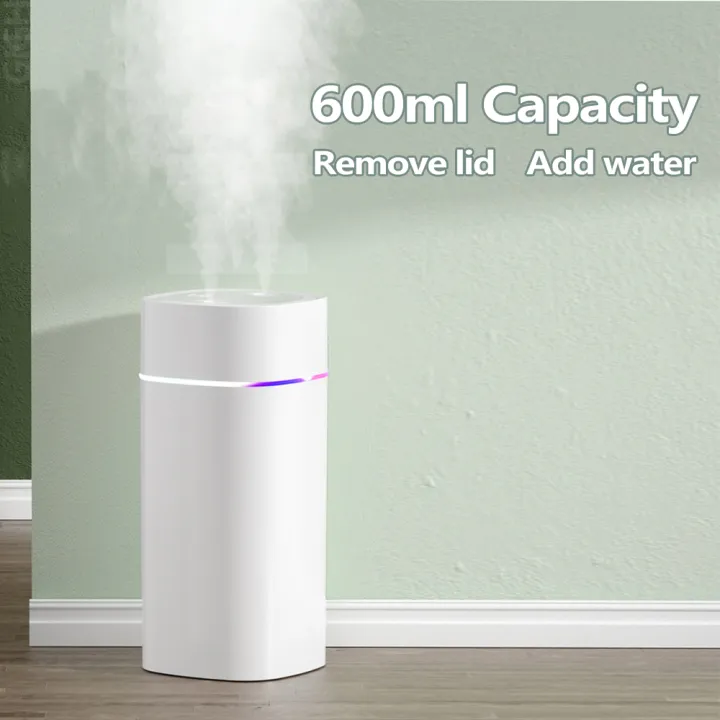 Air Humidifier Dual Nozzle Humidifier 400ML 600ML With Lights Air ...