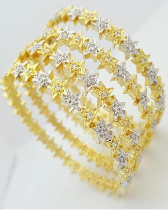 STAR BANGLES WITH GOLDEN AND WHITE COLOR COMBINATION | Daraz.pk