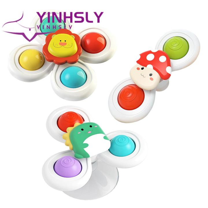 Yinhsly Spinning Fidget Toy 3pcs Baby Spinner Toy Set with Suction Cup ...