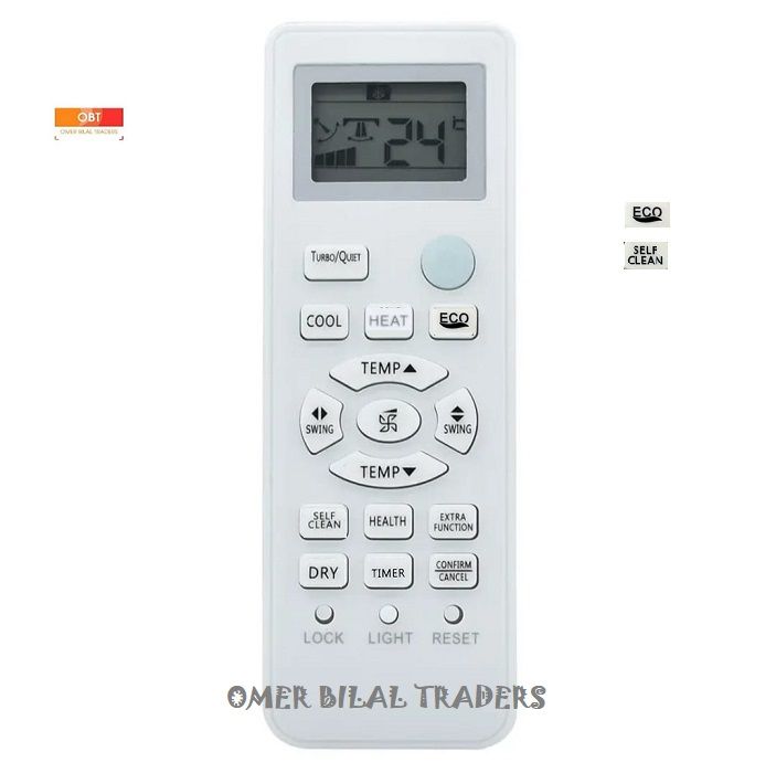 Haier AC DC Inveter AC Remote Control with Eco & Heat & Self Clean ...